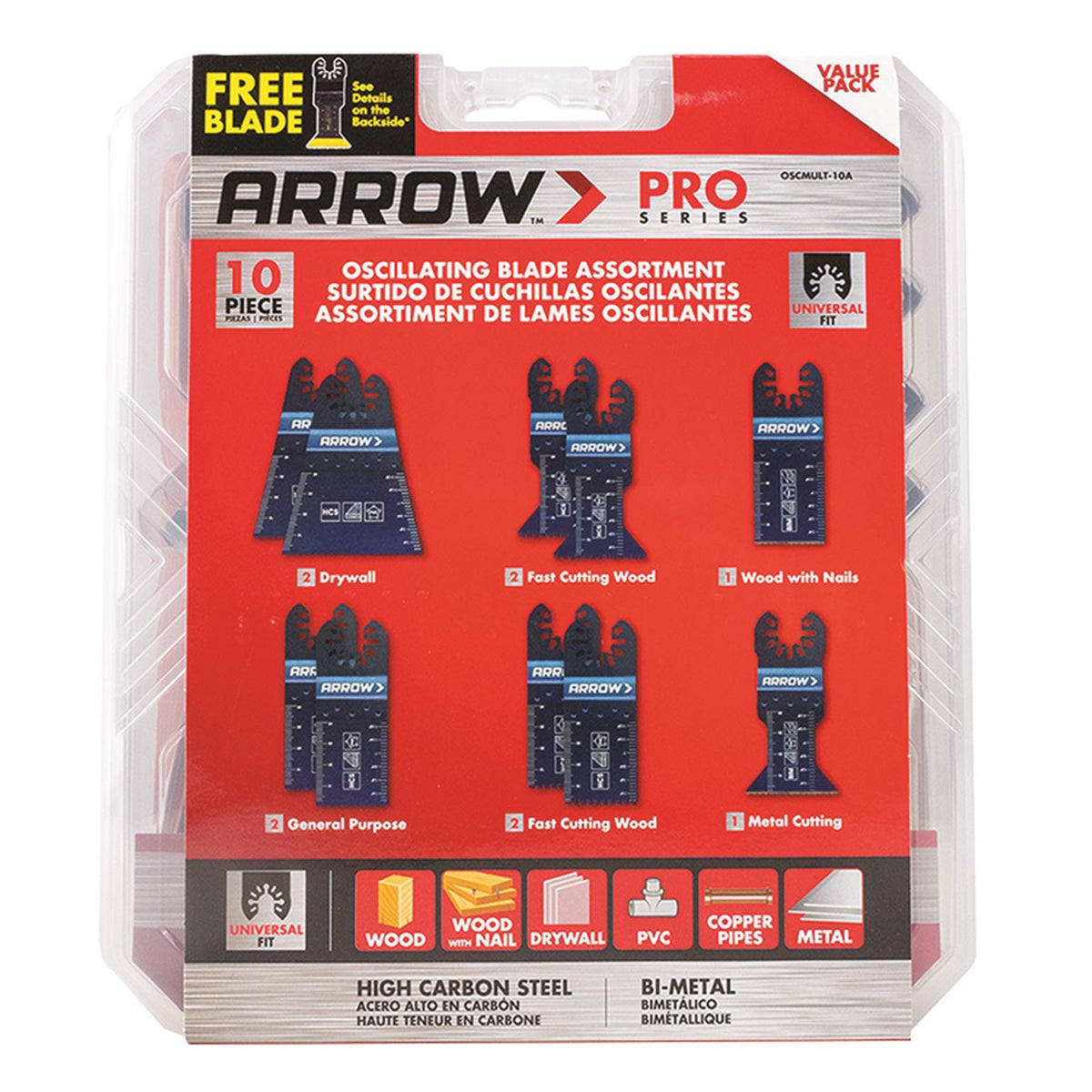 Arrow Oscillating Multi-Tool Blade Assortment Set, 10 Piece – Frasar Direct