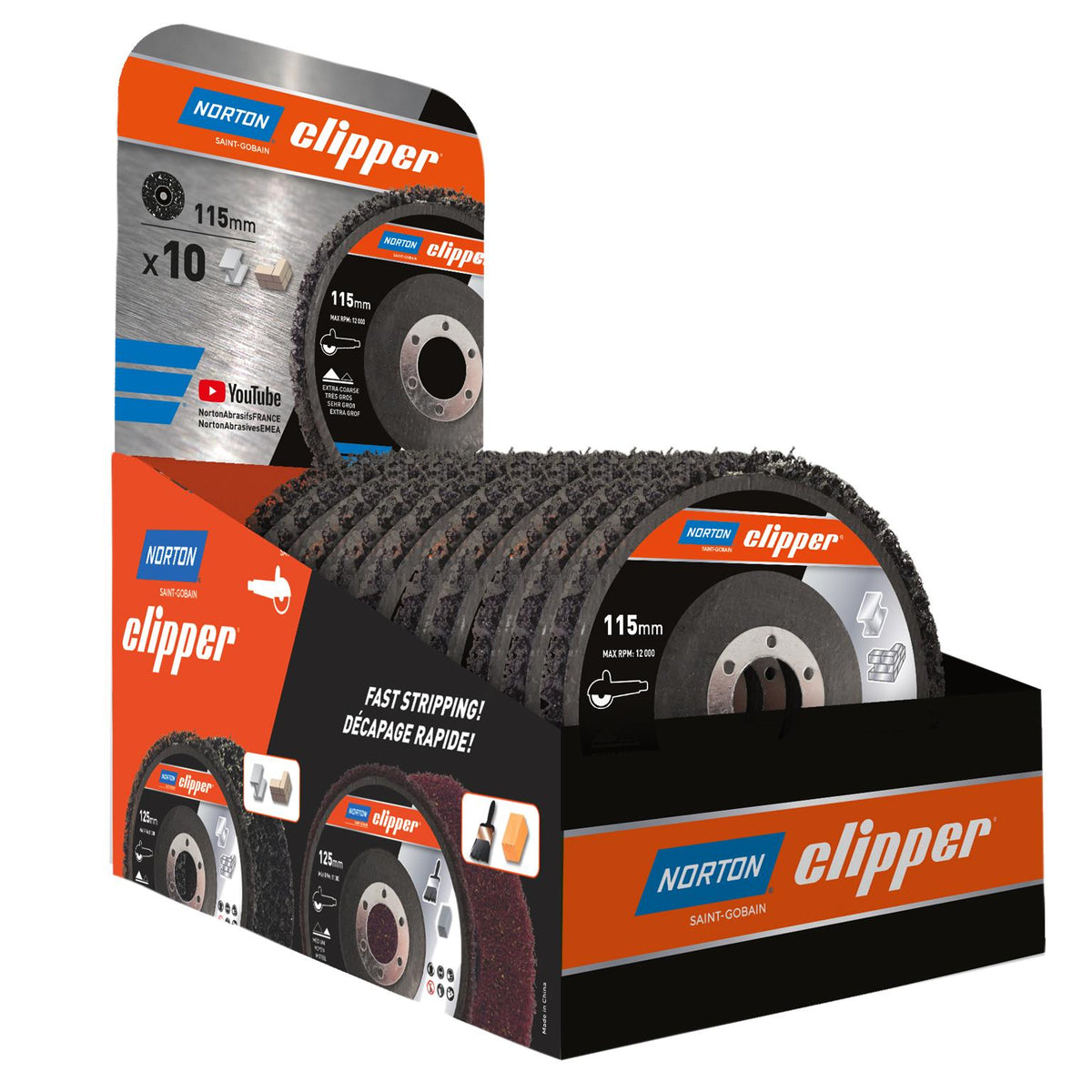 Norton Clipper 115mm Rapid Strip Metal Disc Counter Display of 10 ...