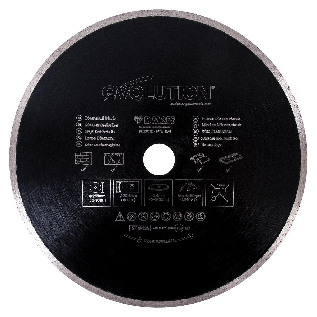 Evolution Diamond Blade, Continuous Rim – Frasar Direct