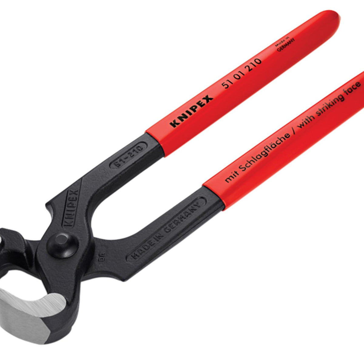 Knipex Hammerhead Style Carpenter's Pincers PVC Grip 210mm (8.1/4in ...