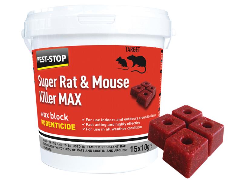 Pest-Stop (Pelsis Group) Super Rat & Mouse Killer MAX Wax Blocks ...
