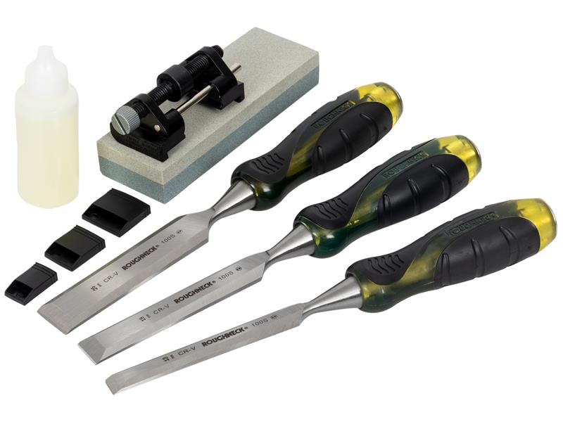 Roughneck Bevel Edge Chisel & Sharpening Kit, 6 piece – Frasar Direct