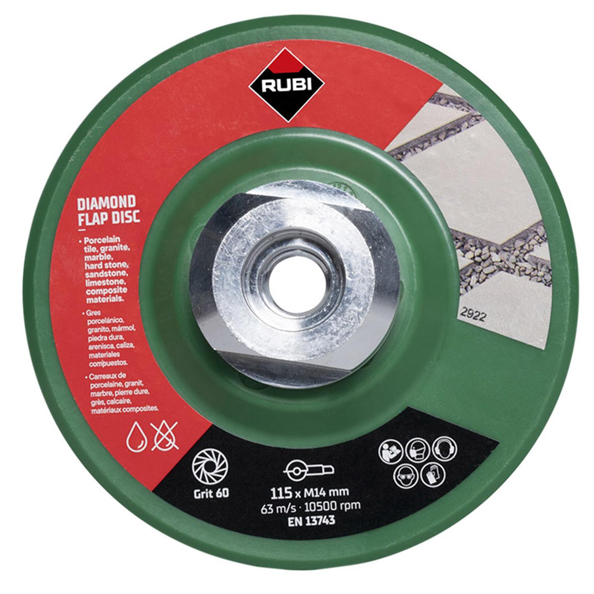 RUBI TILING TOOLS Diamond Flap Disc 115mm x 50/60 Grit – Frasar Direct