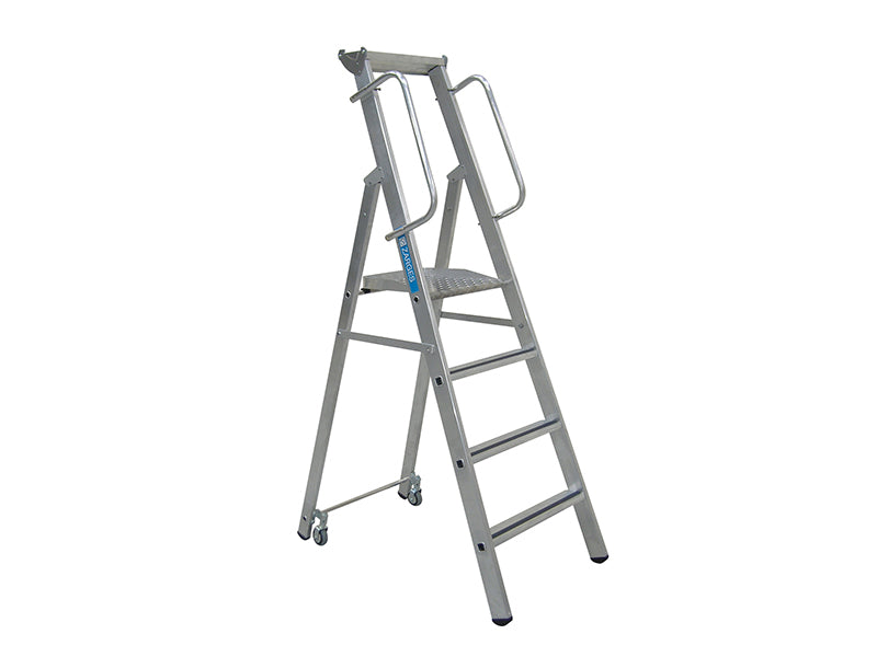 Zarges Mobile Mastersteps, Platform Height 1.32m 5 Rungs – Frasar Direct