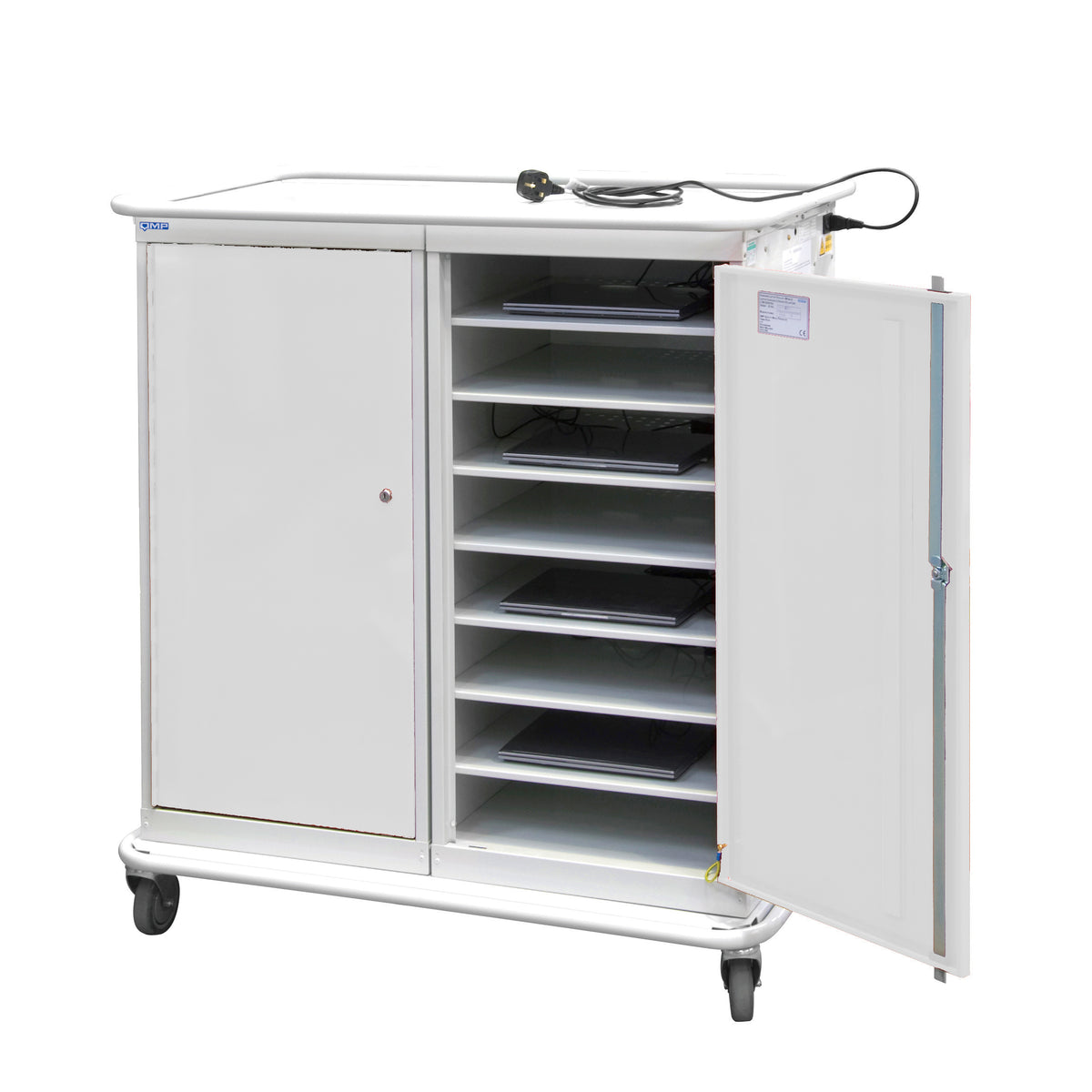 Large Laptop & Tablet Storage Trolley 1200x1040x660 - 16 Tiers, 2 Doors ...