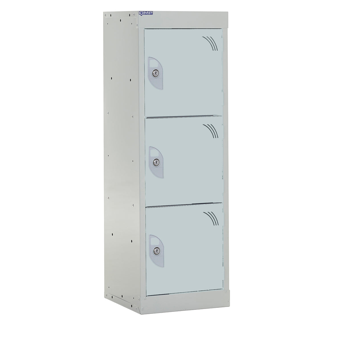 School Locker 955x300x450mm - 3 Compartments - Light Grey – Frasar Direct