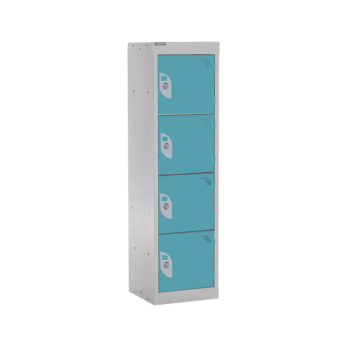 Spectrum School Locker 1235x300x450mm - 4 Compartments - Lagoon Blue ...